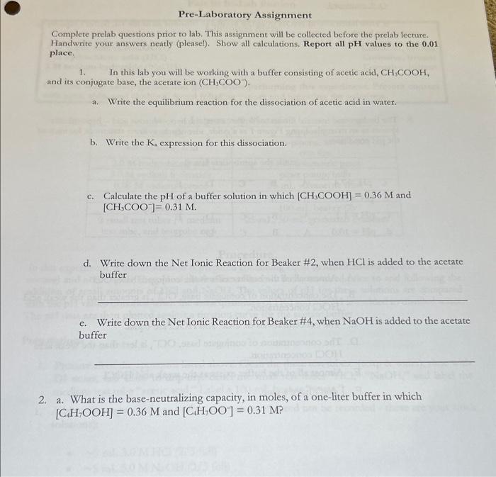 Solved Complete prelab questions priot to lab. This | Chegg.com