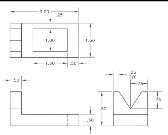 Solved orthographic views to isometric | Chegg.com