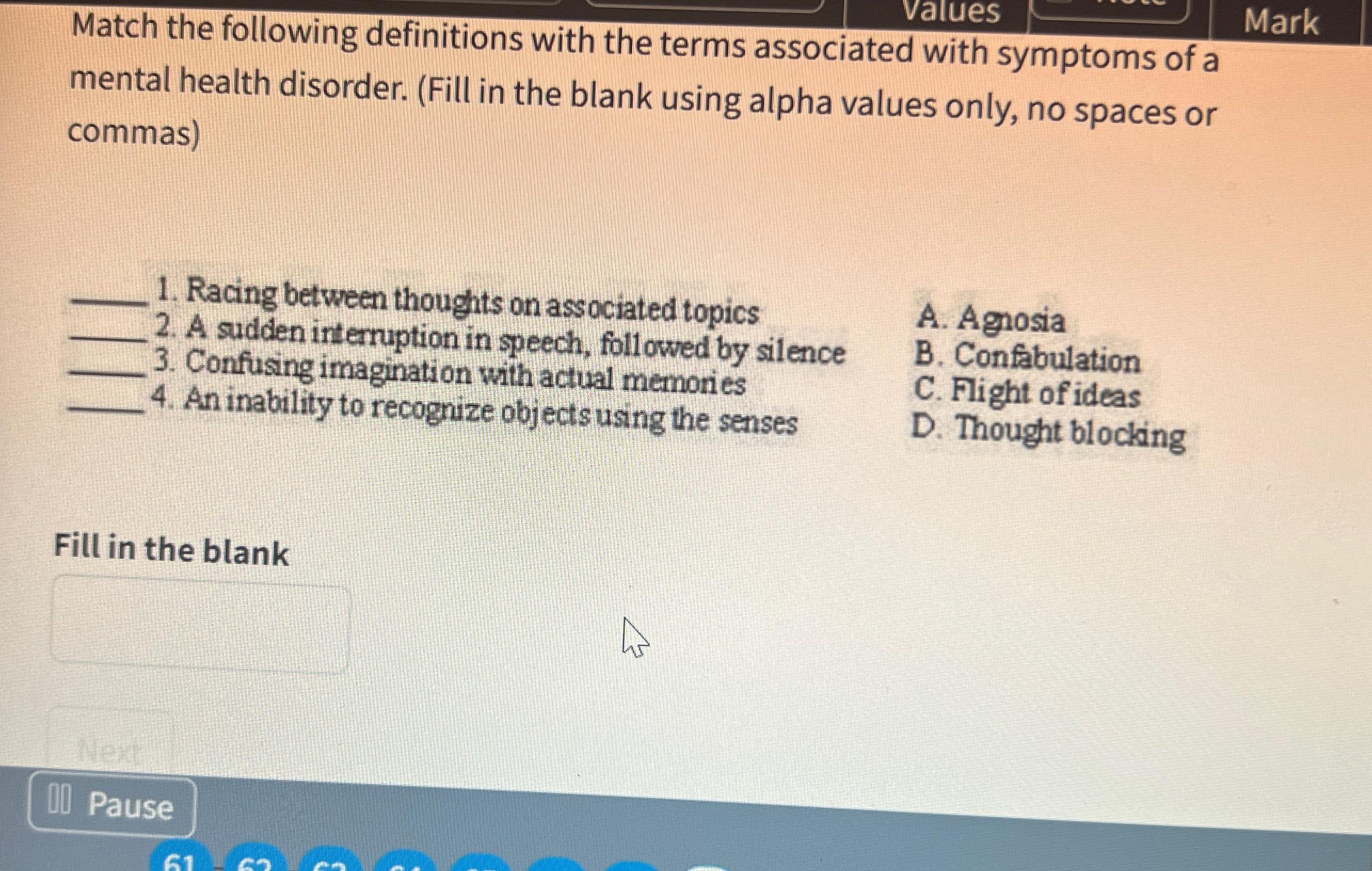 Solved Match the following definitions with the terms | Chegg.com