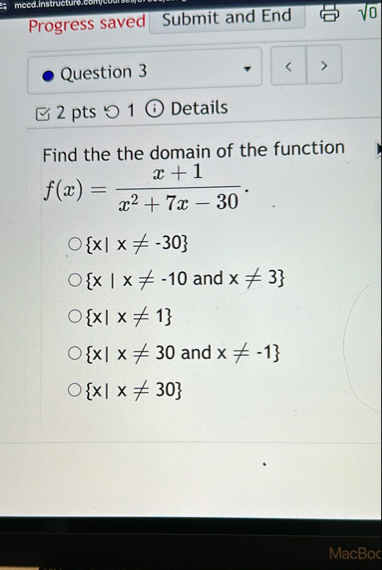 Solved Progress saved Submit and EndQuestion 32 | Chegg.com