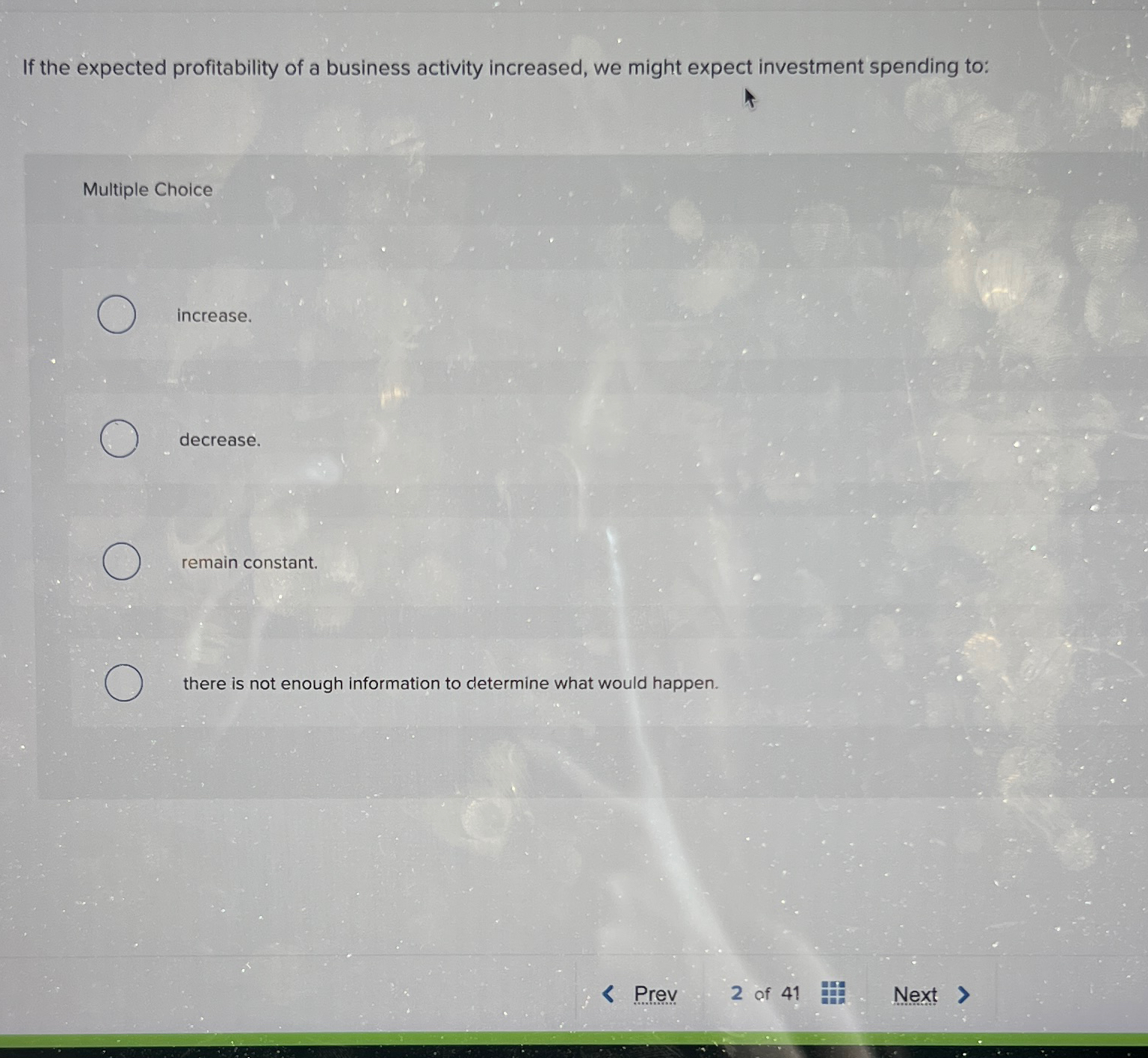 Solved If the expected profitability of a business activity | Chegg.com