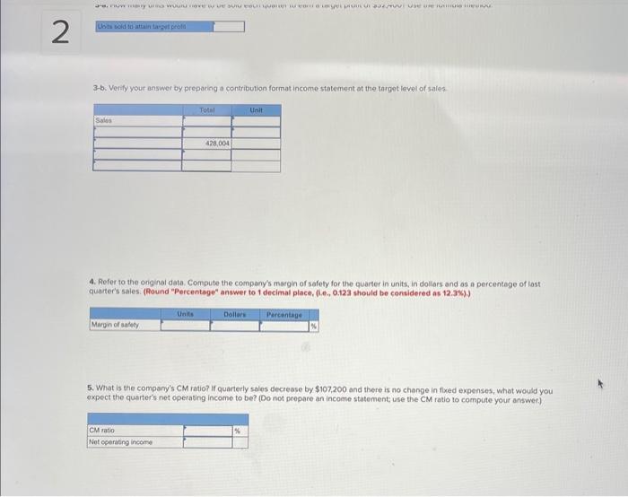 Solved Exercise 8-5 Calculating Break-Even Point, Target | Chegg.com