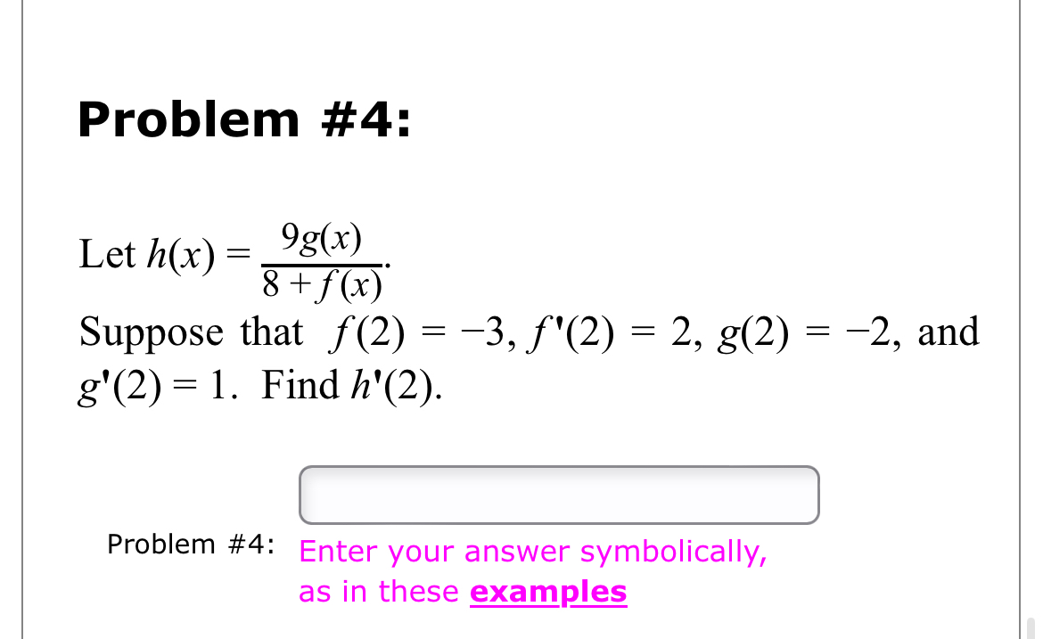 Solved Problem 4 Let H X 9g X 8 F X Suppose That