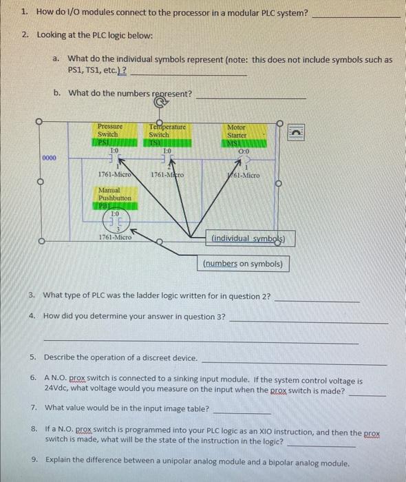 Solved 1. How do 1/O modules connect to the processor in a | Chegg.com