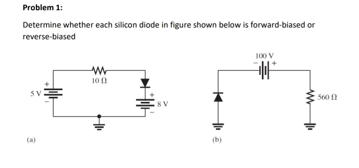 Solved Problem 1:Determine whether each silicon diode in | Chegg.com