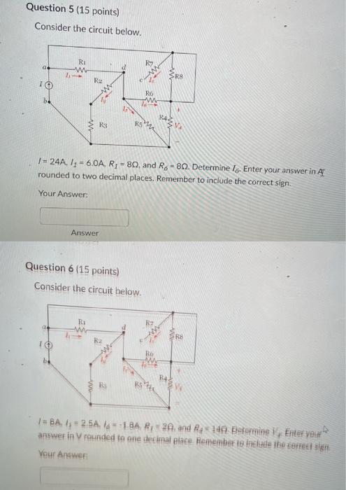 Solved Consider the circuit below. I=24 A,I1=6.0 A,R1=8Ω, | Chegg.com