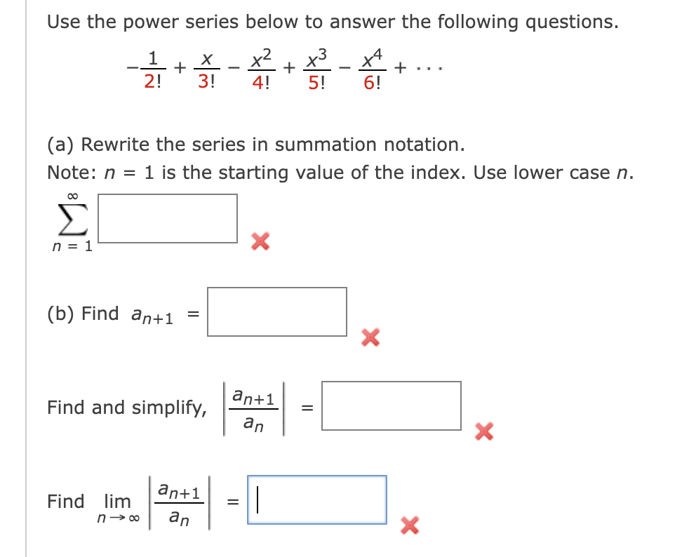 Solved Use the power series below to answer the following | Chegg.com