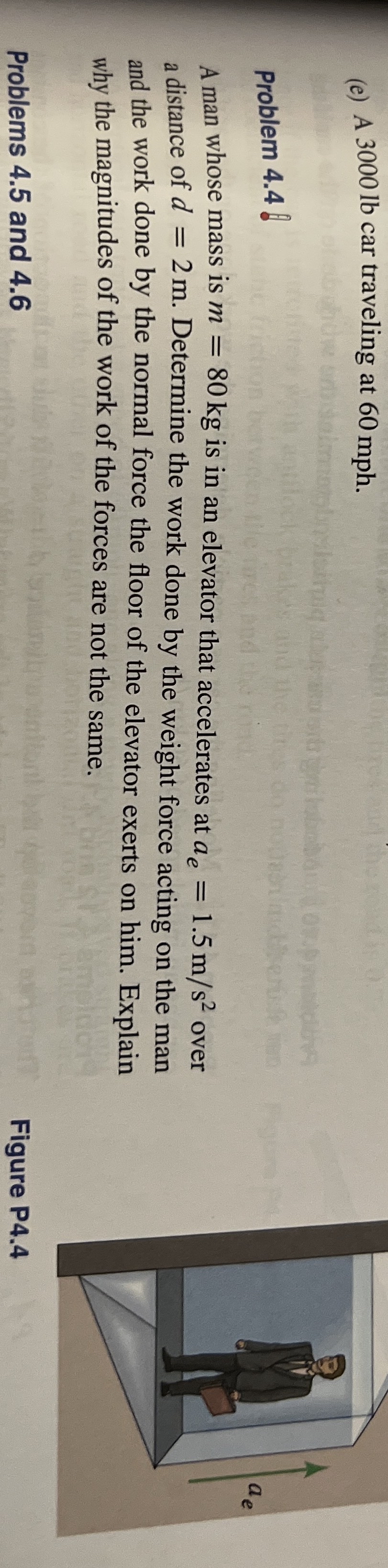 Solved (e) ﻿A 3000 ﻿lb car traveling at 60 ﻿mph .Problem 4.4 | Chegg.com