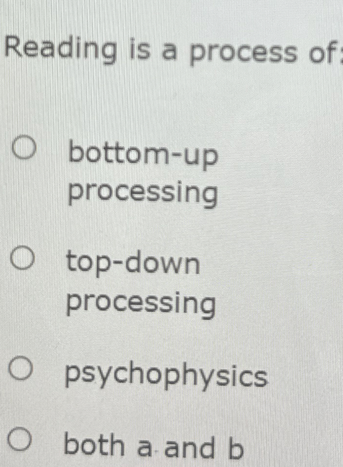 Solved Reading is a process | Chegg.com