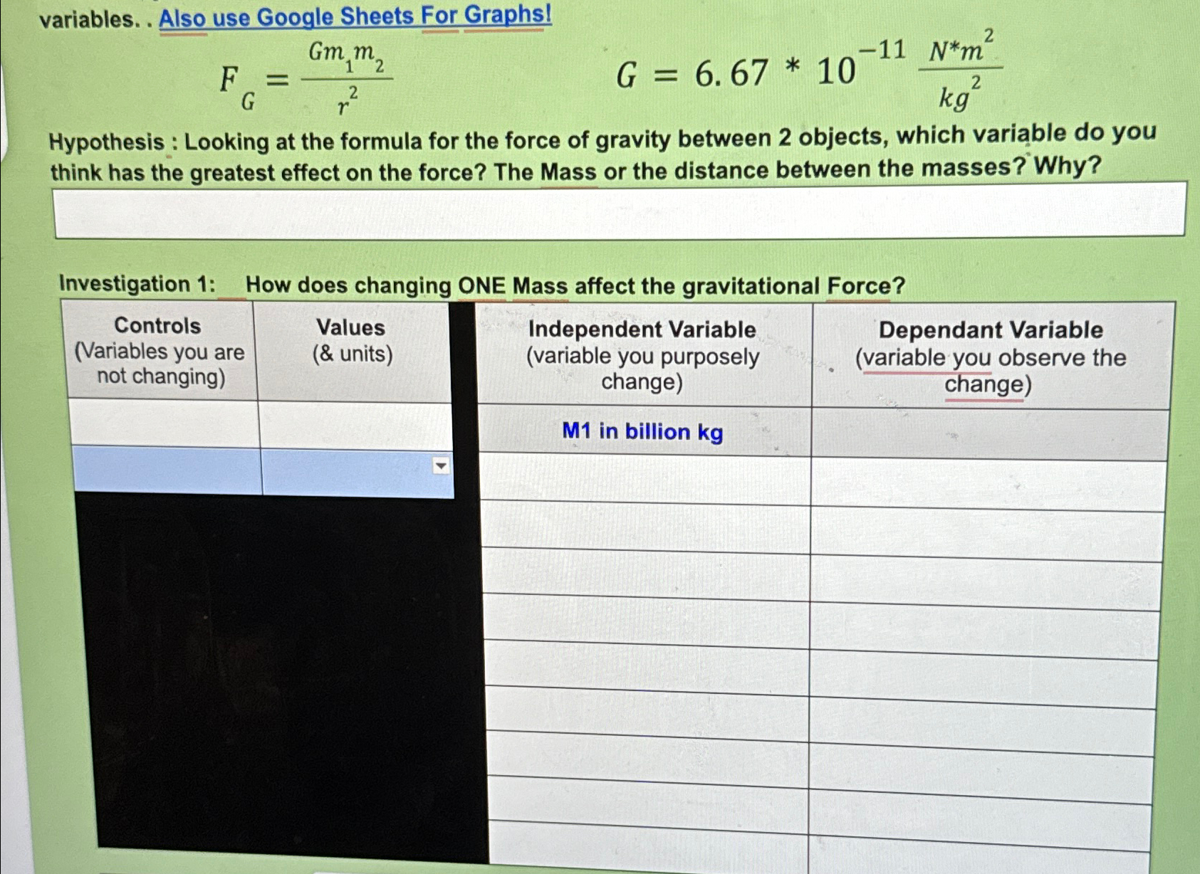 Solved variables. . ﻿Also use Google Sheets For | Chegg.com