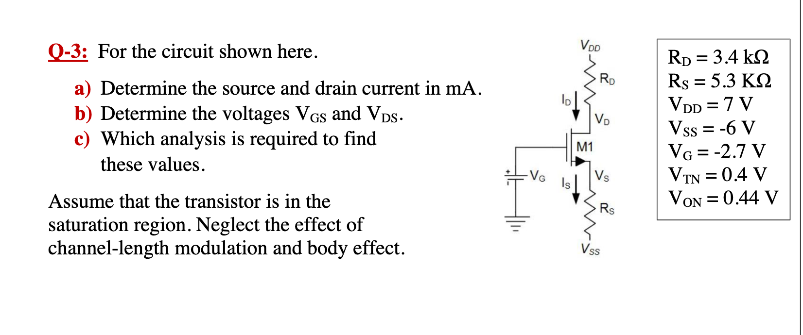 Solved Q-3: For the circuit shown here.a) ﻿Determine the | Chegg.com