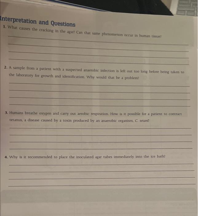 Solved Oxygen and Growth: Aerotolerance Your Results and | Chegg.com
