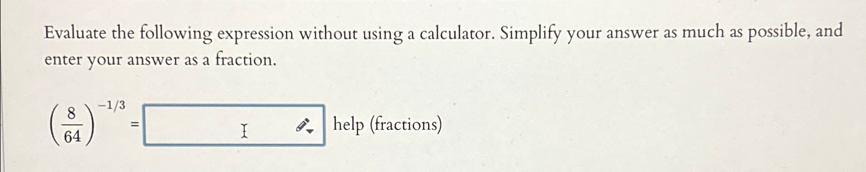 Solved Evaluate the following expression without using a | Chegg.com