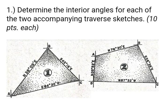 Solved balancing the traverse, area computation complete | Chegg.com