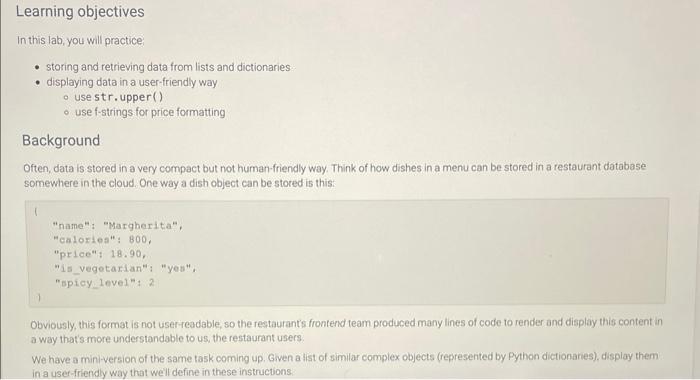 Solved Learning objectives In this lab, you will practice - | Chegg.com