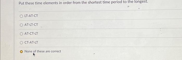 Solved Put these time elements in order from the shortest | Chegg.com
