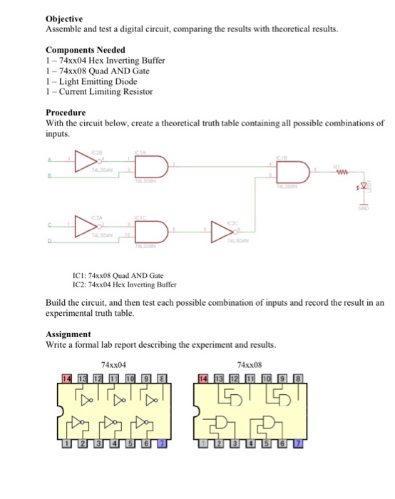 Solved Objective Assemble and test a digital circuit, | Chegg.com