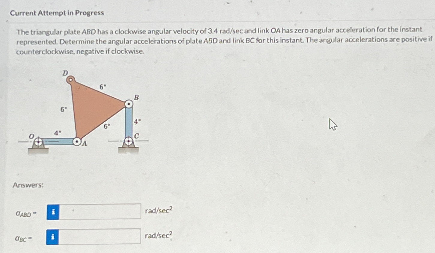 Solved Current Attempt in ProgressThe triangular plate ABD | Chegg.com