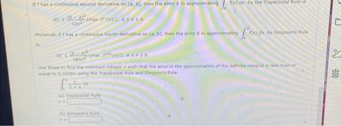 Solved If f has a continuous second derivative on [a,b], | Chegg.com