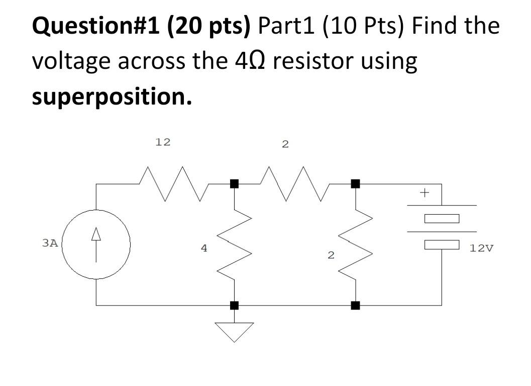 Solved Question\#1 (20 pts) Part1 (10 Pts) Find the voltage | Chegg.com Solved Question\#1 (20 pts) Part1 (10 Pts) Find the voltage | Chegg.com