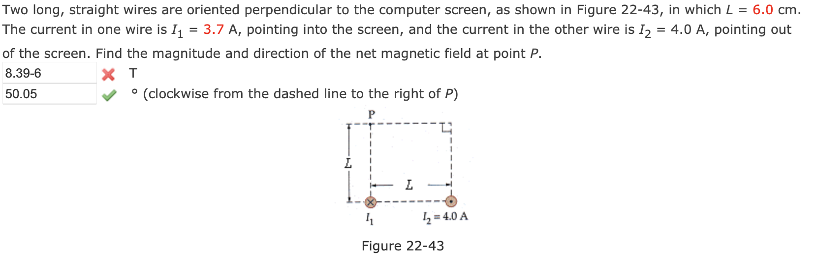 Solved Two long, straight wires are oriented perpendicular | Chegg.com