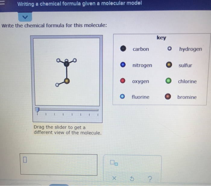 Solved Writing a chemical formula given a molecular model | Chegg.com
