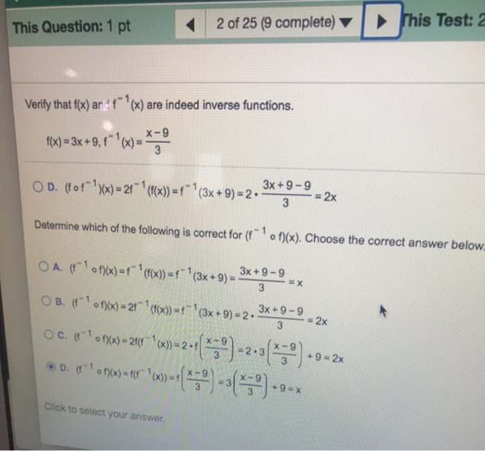Solved This Question: 1 pt 1 of 25 (9 complete) This Test: | Chegg.com