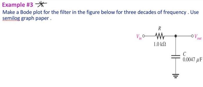 Example \#3 * Make a Bode plot for the filter in the | Chegg.com