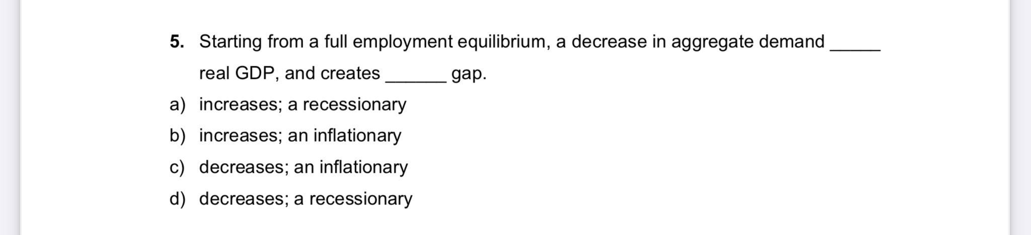 Solved Starting from a full employment equilibrium, a | Chegg.com