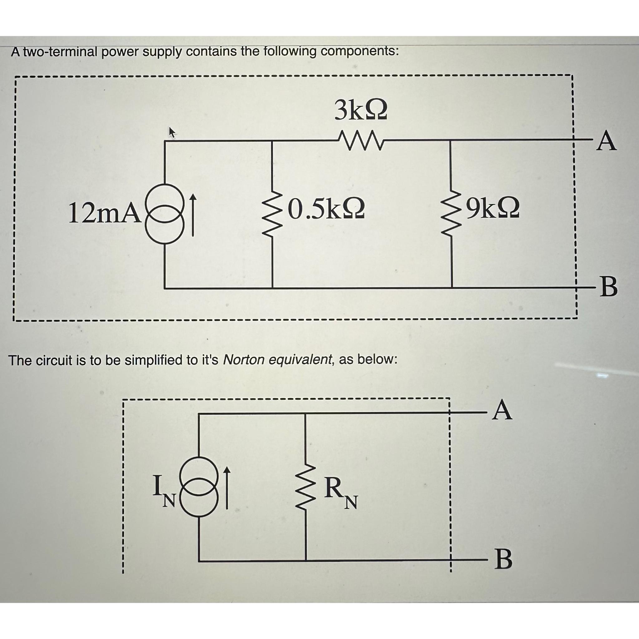 Solved A two-terminal power supply contains the following | Chegg.com