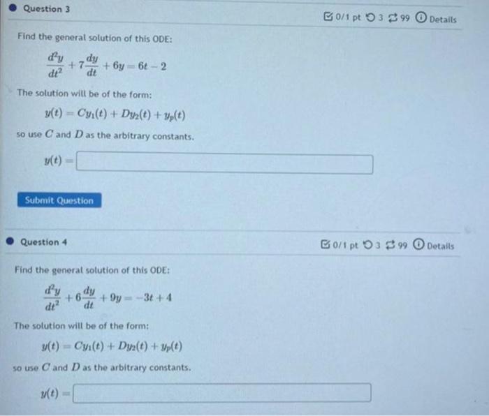 Solved Find the general solution of this ODE: | Chegg.com