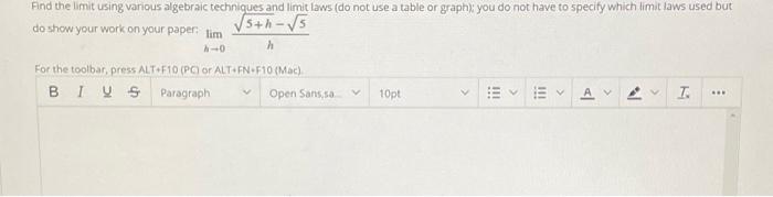 Solved 13 Find the limit using various algebraic techniques | Chegg.com