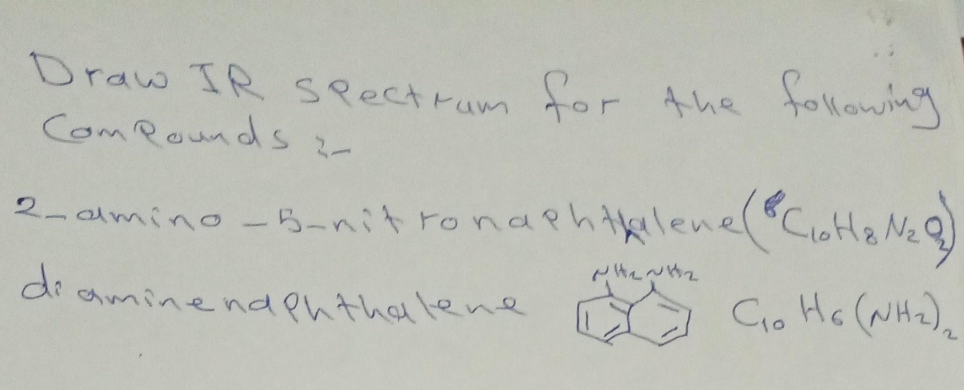 Solved Draw IR spectrum for the following compounds - | Chegg.com