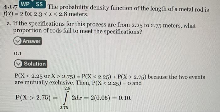 Solved 4 2 7 Determine The Cumulative Distribution Function