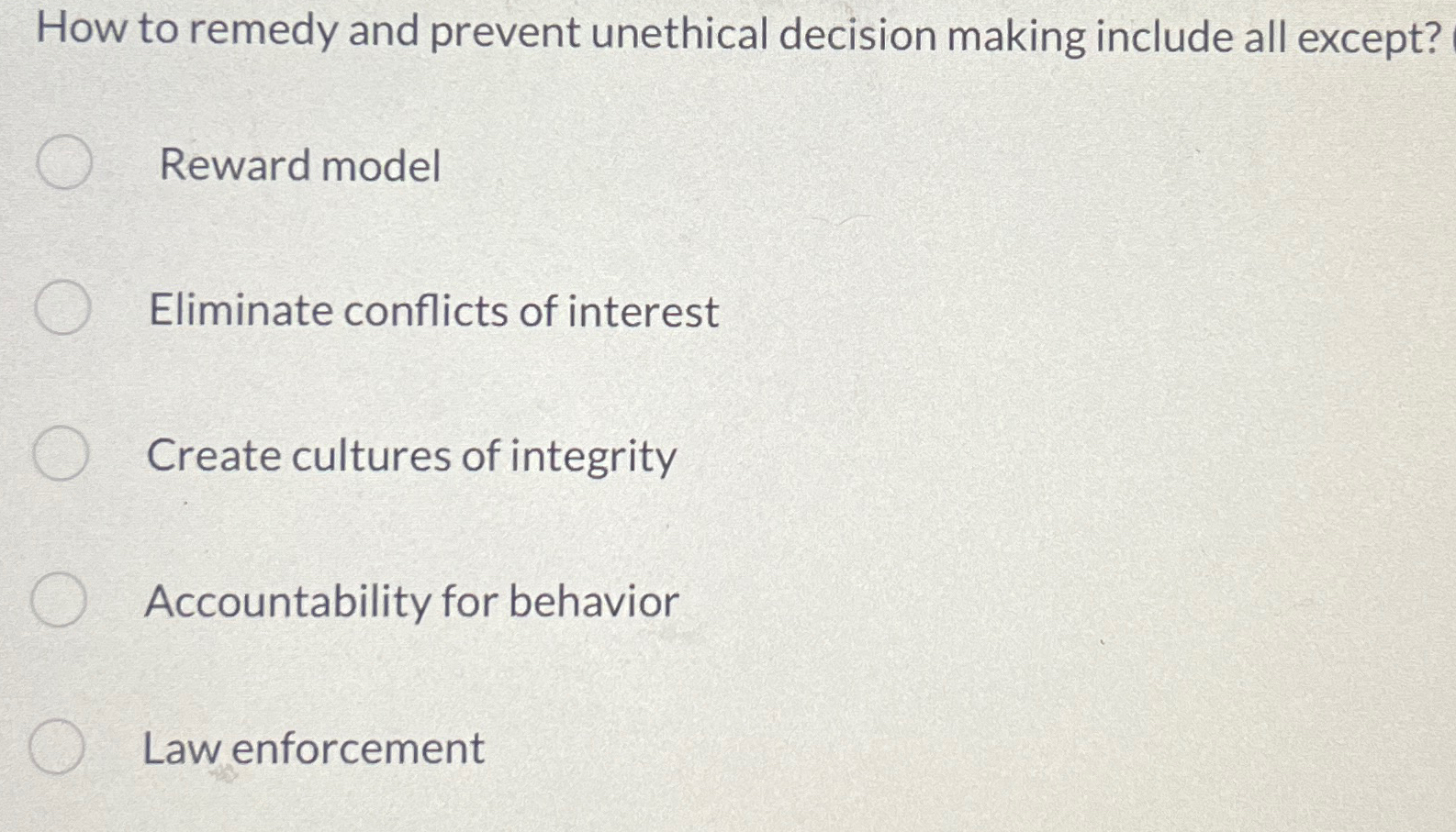 Solved How to remedy and prevent unethical decision making | Chegg.com