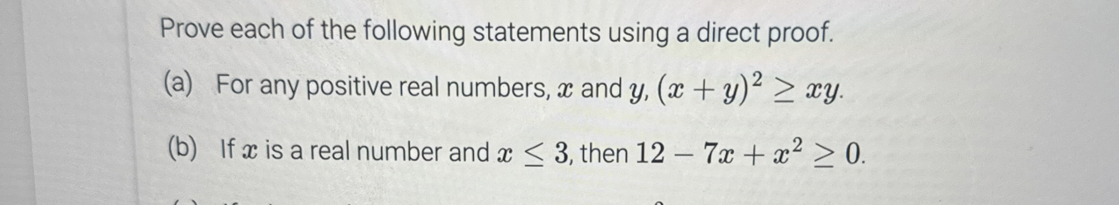 Solved Prove each of the following statements using a direct | Chegg.com