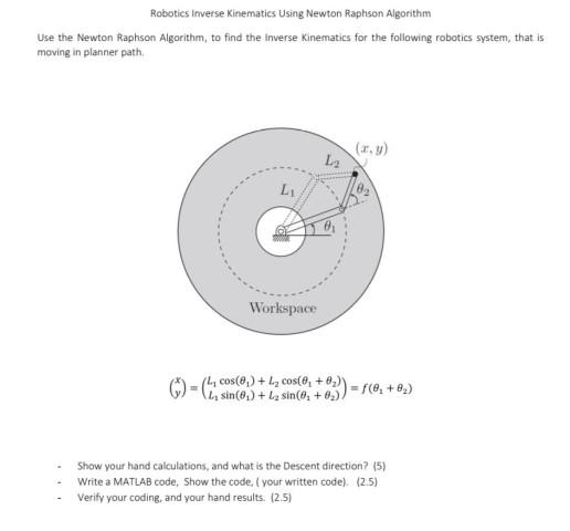 Robotics Inverse Kinematics Using Newton Raphson