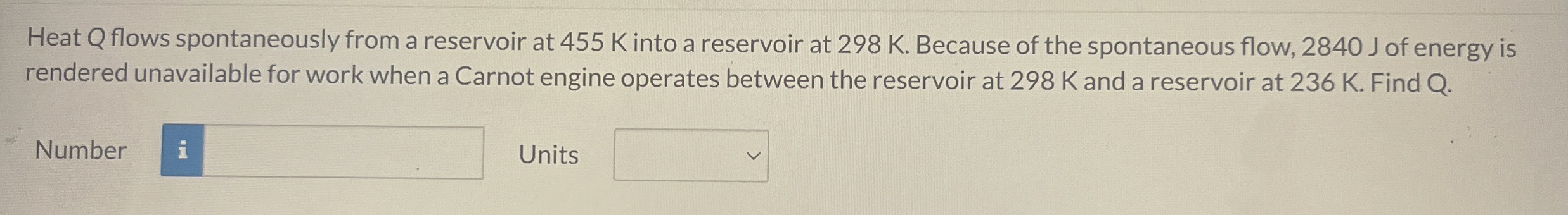 Solved Heat Q flows spontaneously from a reservoir at 455 ﻿K | Chegg.com