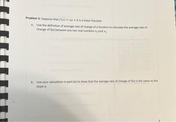 Solved urgent needed Suppose that f(x) = ax + b is a linear | Chegg.com