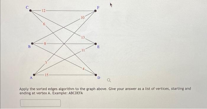 Solved 12 10 13 B E D Q Apply the sorted edges algorithm to | Chegg.com