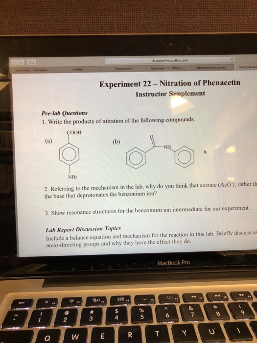 Solved > Experiment 22 - Nitration of Phenacetin Instructor | Chegg.com