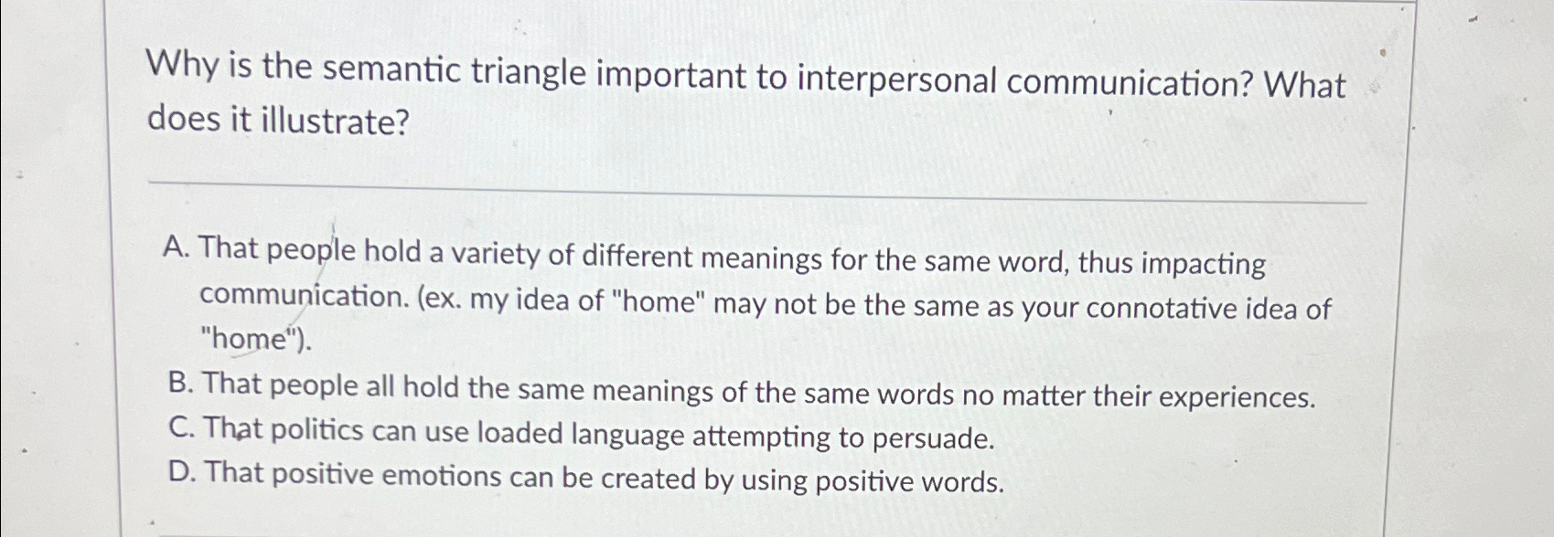 Solved Why is the semantic triangle important to | Chegg.com