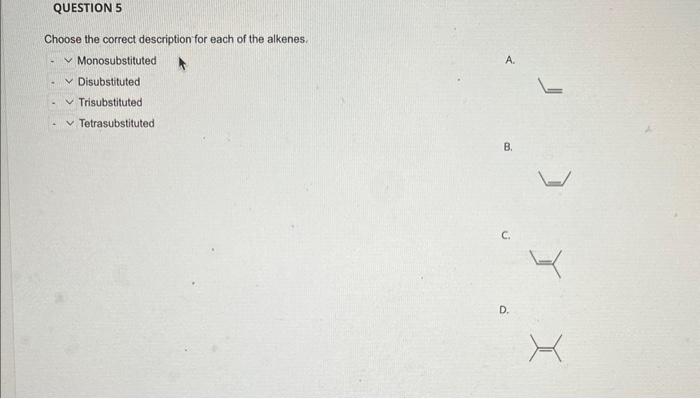 Solved Choose the correct description for each of the | Chegg.com