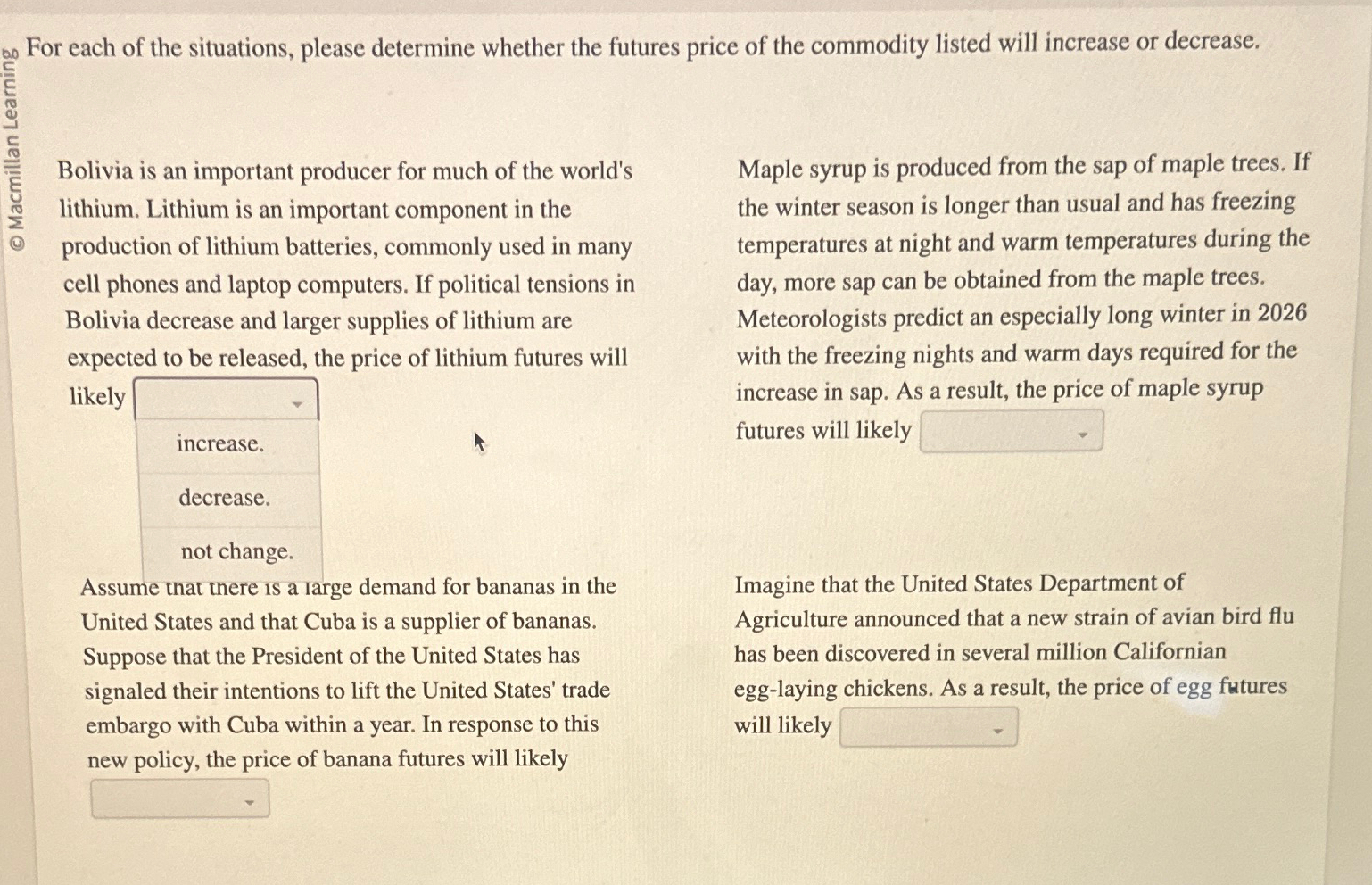 Solved For each of the situations, please determine whether | Chegg.com