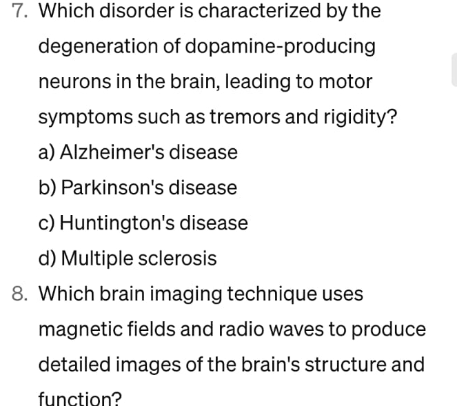 Solved Which disorder is characterized by the degeneration | Chegg.com