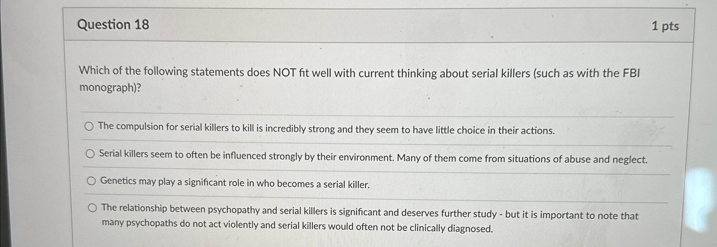 Solved Question 181 ﻿ptsWhich of the following statements | Chegg.com