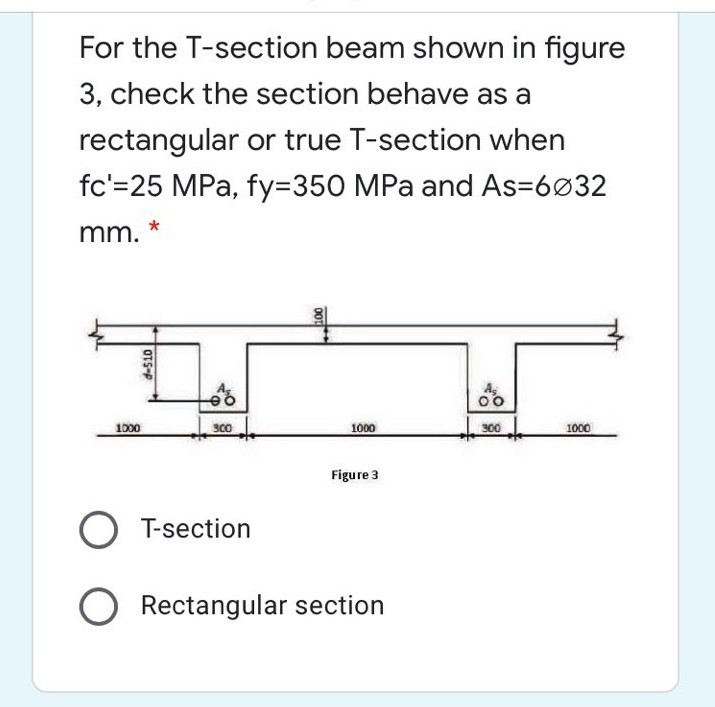 Solved For the T-section beam shown in figure 3, check the | Chegg.com