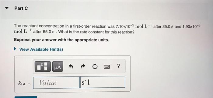 Solved The Reactant Concentration In A Zero Order Reaction