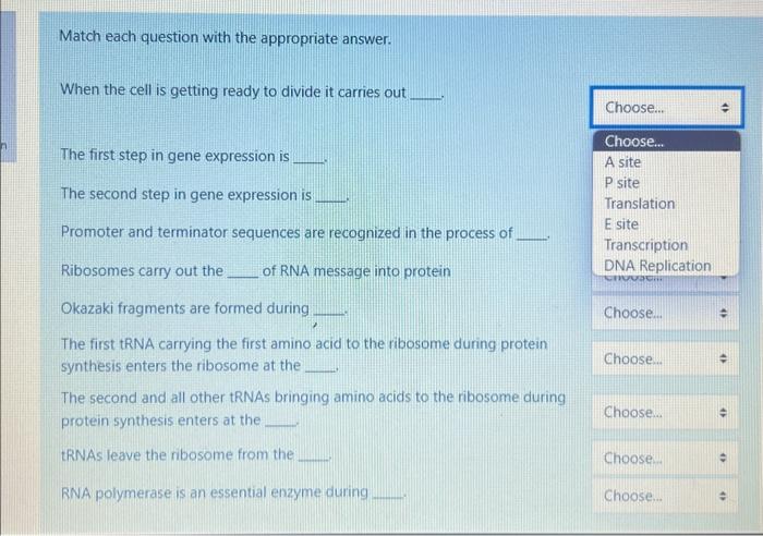 Solved help match each questiom with one of the 6 multiple | Chegg.com