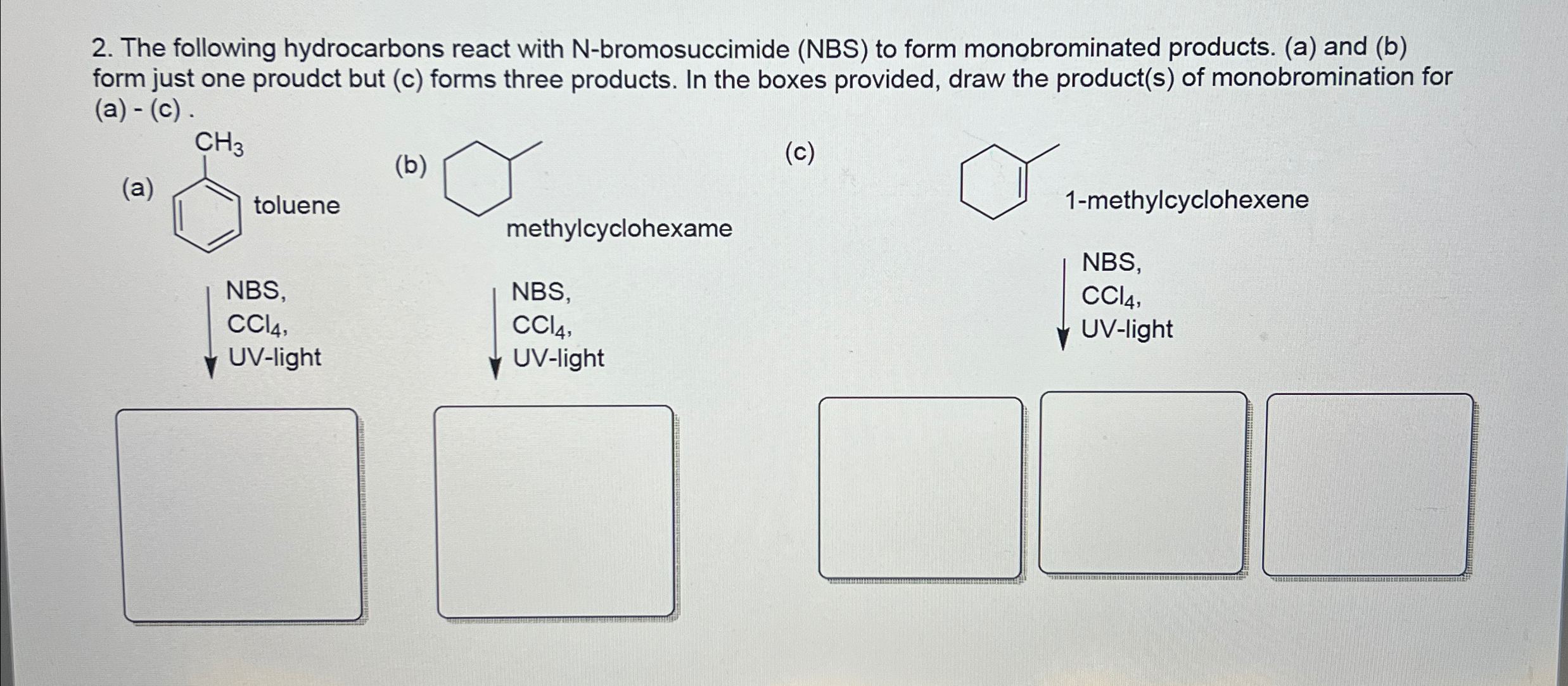 Solved The following hydrocarbons react with | Chegg.com